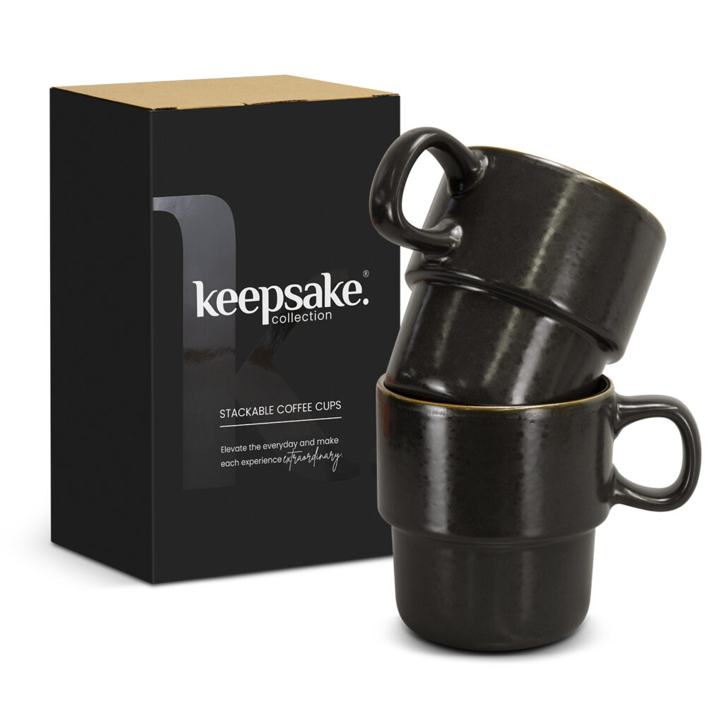 128486 - Keepsake Stackable Coffee Cup - Set of 2 - Promote It
